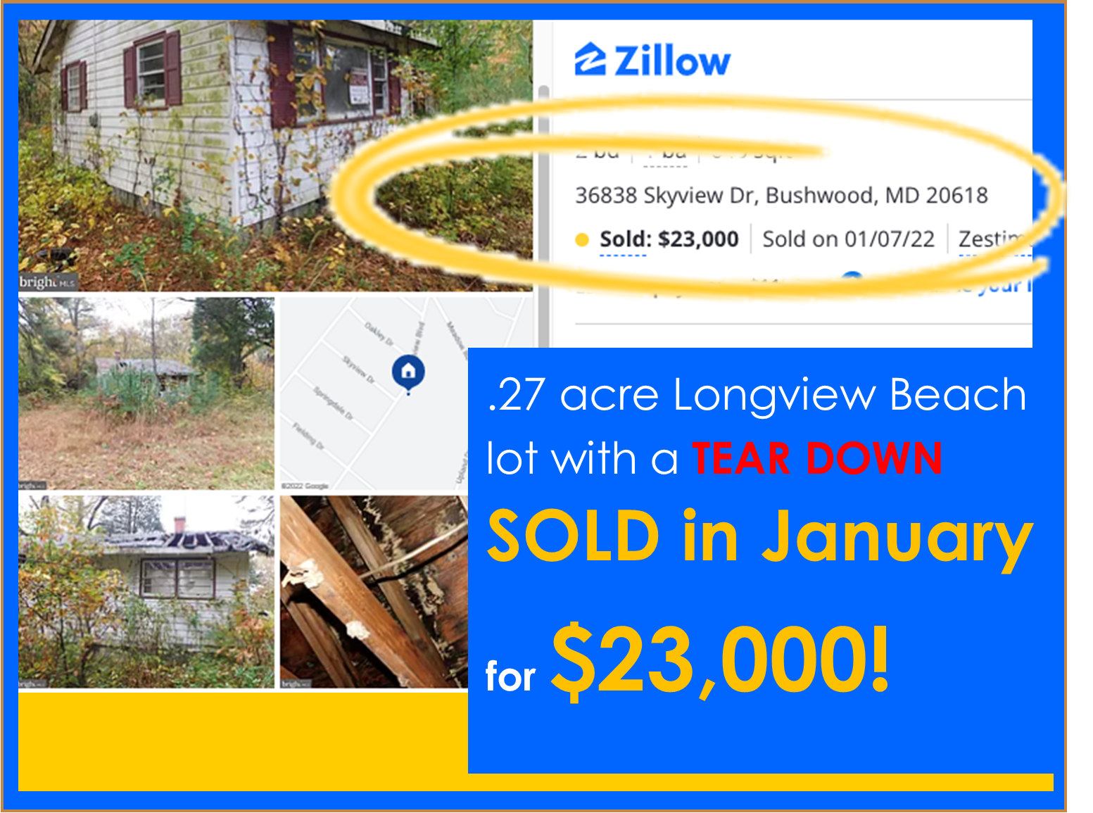 Wrap it up! $9,999! .23 Acres w/ WATER ACCESS! Bushwood, MD